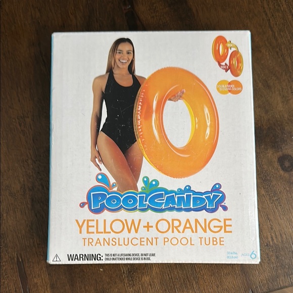Accents | Small Yellow And Orange Translucent Pool Tube Float New ...